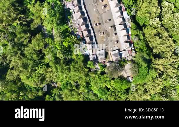 Aerial glimpse of Kampung Bena traditional village, where rows of ...