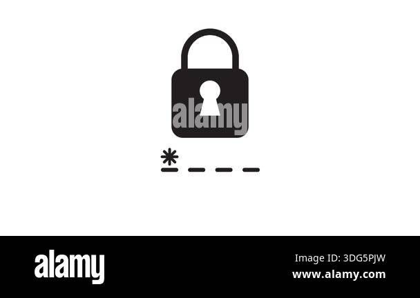 Password Lock pin Protection Icon Animation. login screen Stock Video ...