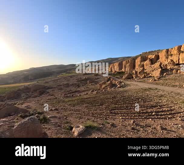 Wadi Rum Desert Jordan. The red desert and Jabal Al Qattar mountain ...