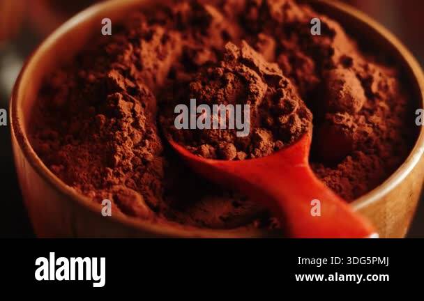 Cocoa powder preparation steps for baking and cooking Stock Video ...