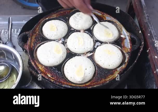cooking pancake on pan Stock Video Footage - Alamy