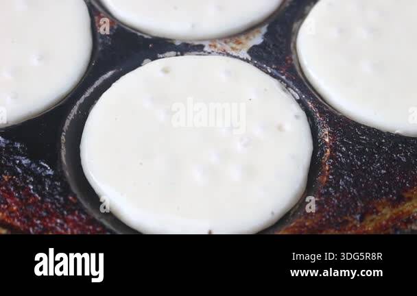 cooking pancake on pan Stock Video Footage - Alamy