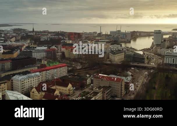 Ruoholahti district buildings and West Harbour with Clarion Hotel tower ...