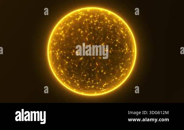 Golden glowing energy orb with luxury particle flow and radiant light ...