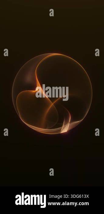 Vertical soft golden gradient orb with smooth flowing light and minimal ...