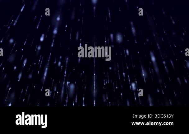 Abstract blue particle lines and flowing light waves creating ...