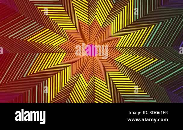Vibrant geometric pattern with starburst design and colorful lines ...