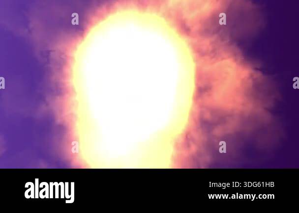 Vibrant sunset with bright light through purple clouds Stock Video ...