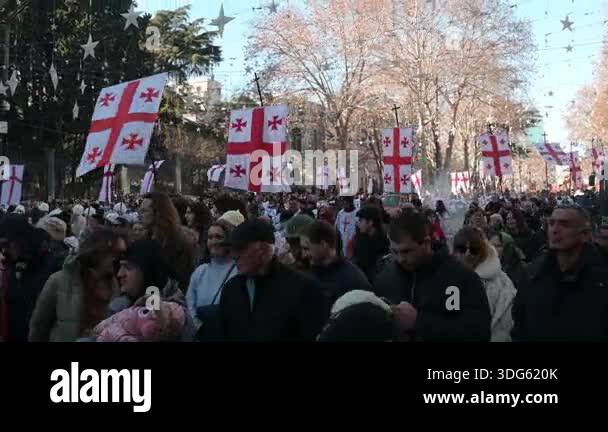 Participants of traditional Alilo Orthodox Christmas procession ...