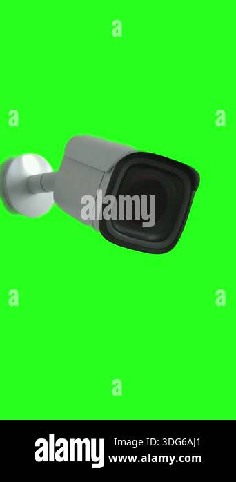 Security camera moving on green screen background for chroma key Stock ...