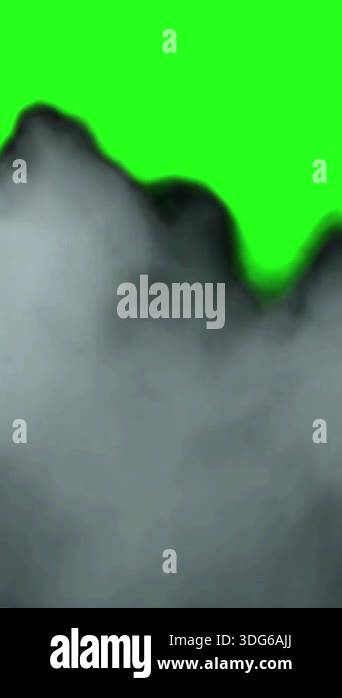 Realistic dense fog and white smoke effect on green screen background ...