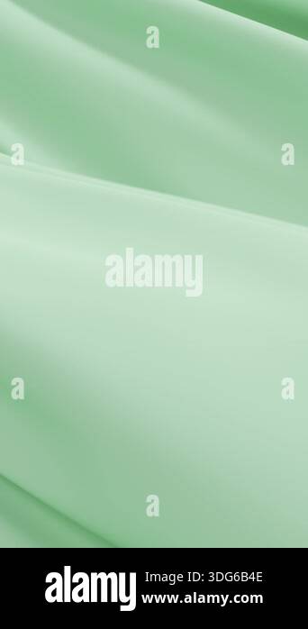 Smooth mint green fabric waving softly creating elegant minimal ...