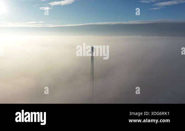 Modern antenna structure reaching high into the sky Stock Video Footage ...