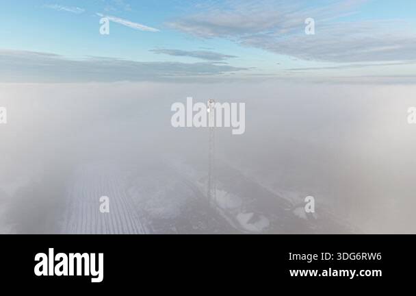 Modern antenna structure reaching high into the sky Stock Video Footage ...