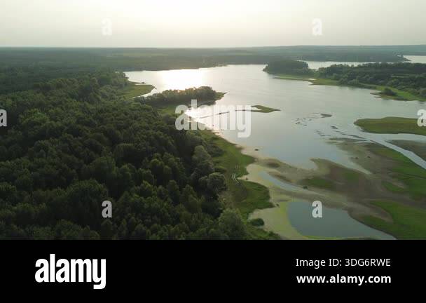 Calm lake water reflecting the bright summer sky Stock Video Footage ...