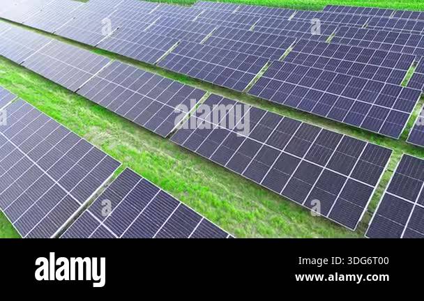 Solar field supporting energy for modern data centers Stock Video ...