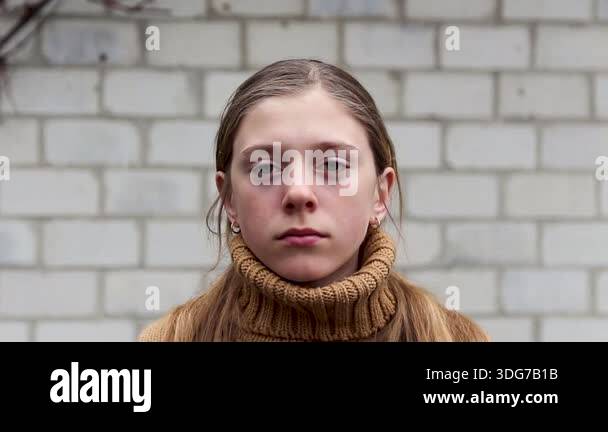 Defocus outdoor portrait of a cute little 10 year old girl on white ...