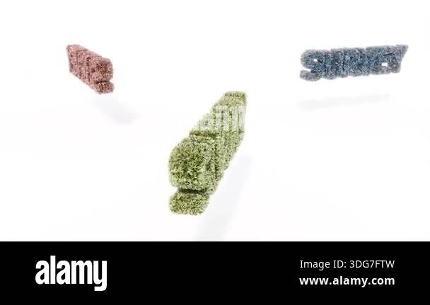 Color fur hair text SURVEY on white bg rotate endless 4k Stock Video ...