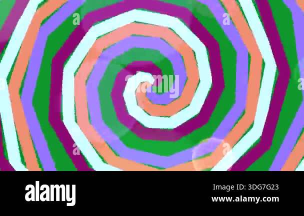 Dynamic spiral pattern with vibrant colors and geometric shapes Stock ...