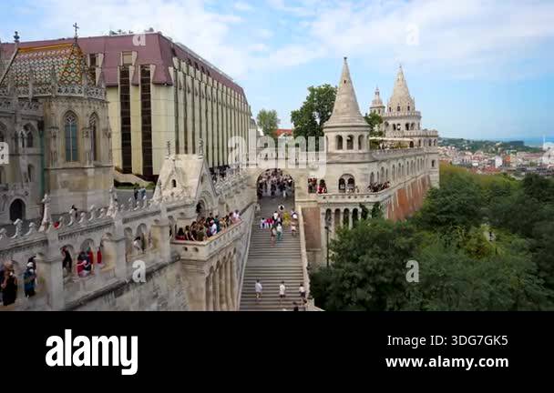 Budapest, Hungary - May 3, 2025: A wide shot of Fisherman's Bastion and ...