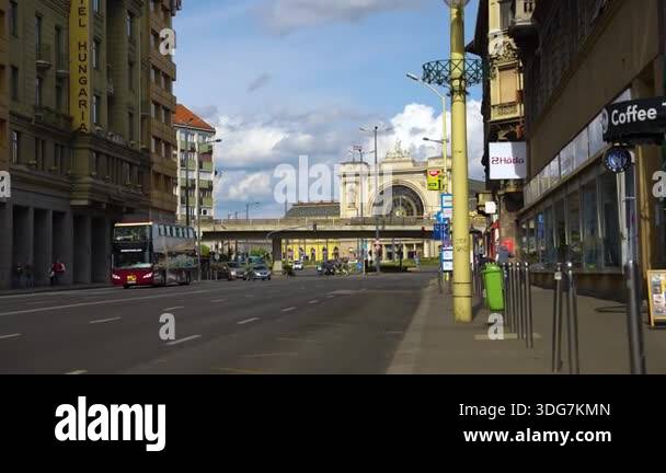 Budapest, Hungary - May 17, 2025: A wide Budapest street with Hotel ...