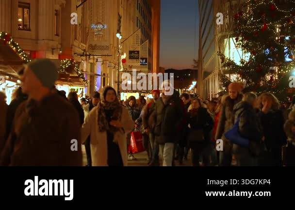 Budapest, Hungary - November 15, 2024: A festive evening scene on ...