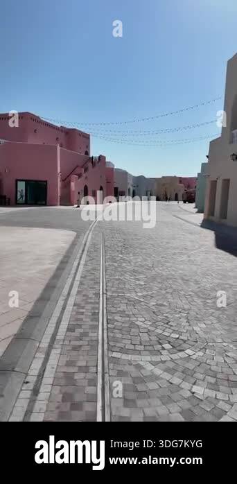 Qatar Doha 2 february 2025, Colorful architecture in desert town at ...