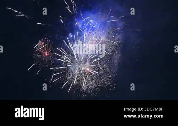 big colorful festive fireworks display at the celebration of ...