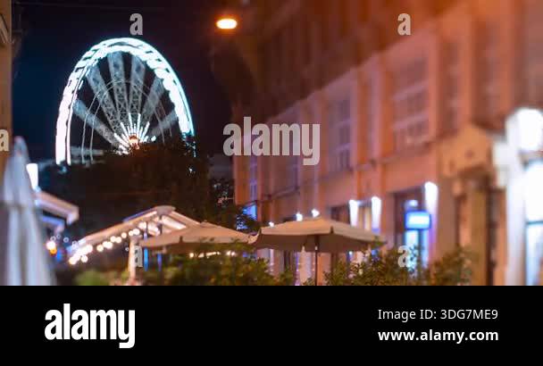 Budapest, Hungary - August 10, 2024: View to the ferris wheel from ...