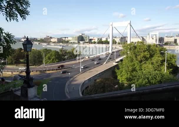 Budapest, Hungary - July 03, 2024: View to Elisabeth bridge and ...