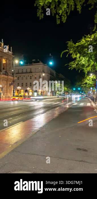Budapest, Hungary - August 10, 2024: Cars traffic near Budapest's opera ...