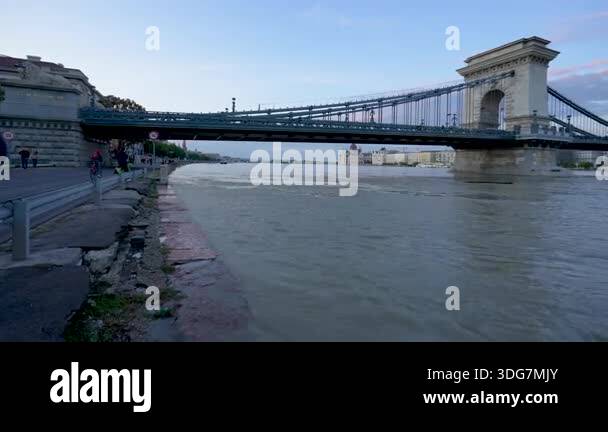 Budapest, Hungary - September 17, 2024: Rising Waters Begin to Breach ...