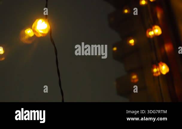 Charming Halloween Garland Displays Glowing Orange Lights Shaped Like ...