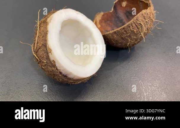 coconut, coconut flakes, coconut pulp, exotic fruits, dessert Stock ...