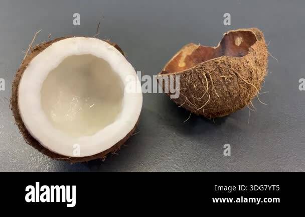 coconut, coconut flakes, coconut pulp, exotic fruits, dessert Stock ...