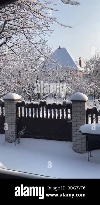 Ukrainian winter, snowy, nature, snow, houses, trees Ukraine Stock ...
