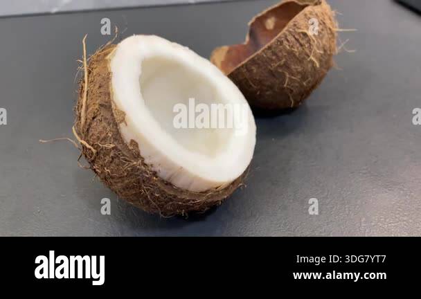 coconut, coconut flakes, coconut pulp, exotic fruits, dessert Stock ...