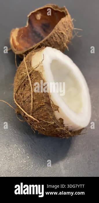 coconut, coconut flakes, coconut pulp, exotic fruits, dessert Stock ...