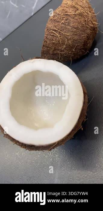 coconut, coconut flakes, coconut pulp, exotic fruits, dessert Stock ...