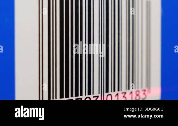 Barcode scanning with red laser scanner Stock Video Footage - Alamy
