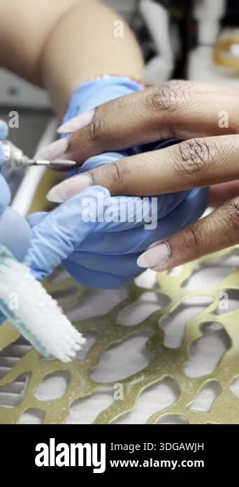 Professional Nail Care Session with Electric File in Salon Stock Video ...