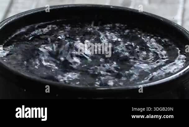 Rain Filling Black Plastic Water Tank Outdoors Stock Video Footage - Alamy