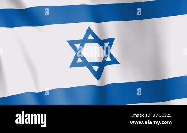 Flag of Israel animated background. Symbol of the Israeli state and the ...
