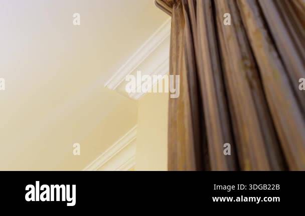Stucco on the ceiling in a domestic room. Vintage style interior ...