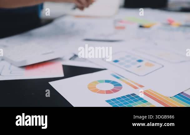 UI designer and UX developer brainstorm idea to design the application ...