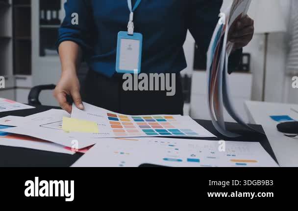 UI designer and UX developer brainstorm idea to design the application ...