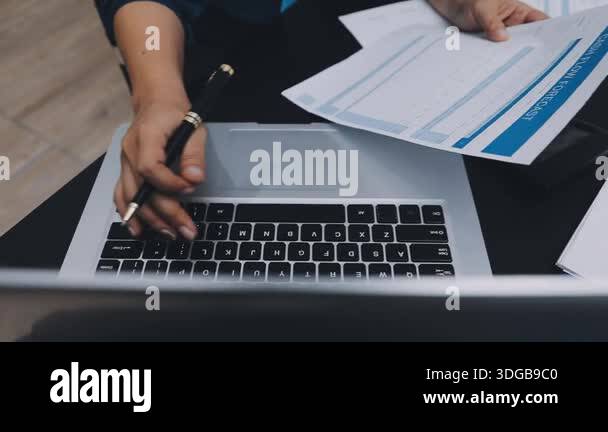 Professional Accountant Woman In Office Doing Accounting Stock Video ...