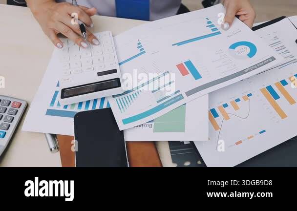 Professional Accountant Woman In Office Doing Accounting Stock Video ...