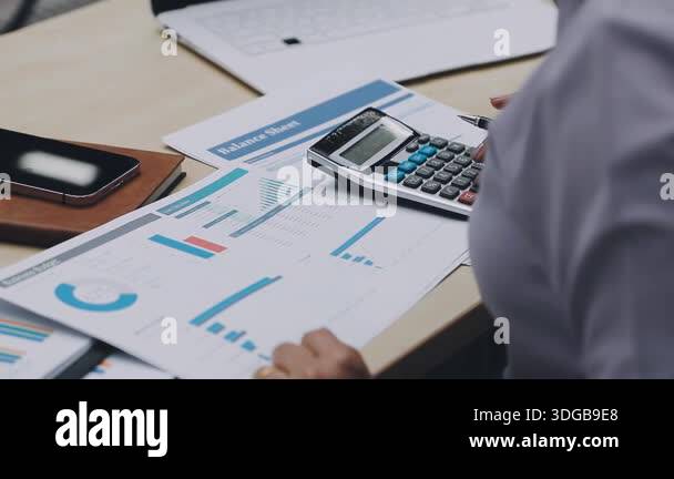 Professional Accountant Woman In Office Doing Accounting Stock Video ...