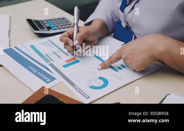 Professional Accountant Woman In Office Doing Accounting Stock Video ...